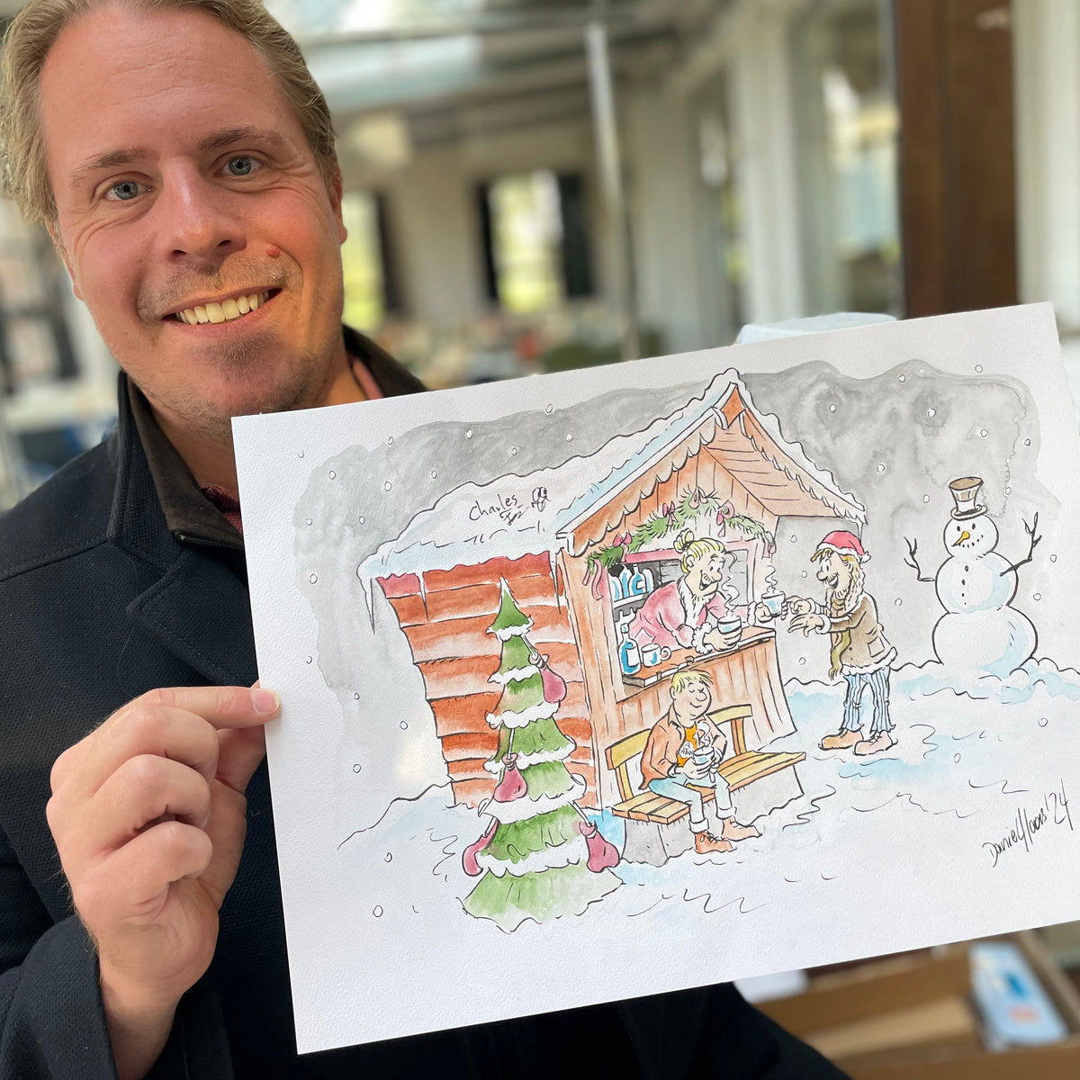 Stoner, Charles & Dominique am Glühweinstand - gezeichnet Daniel Haas ...